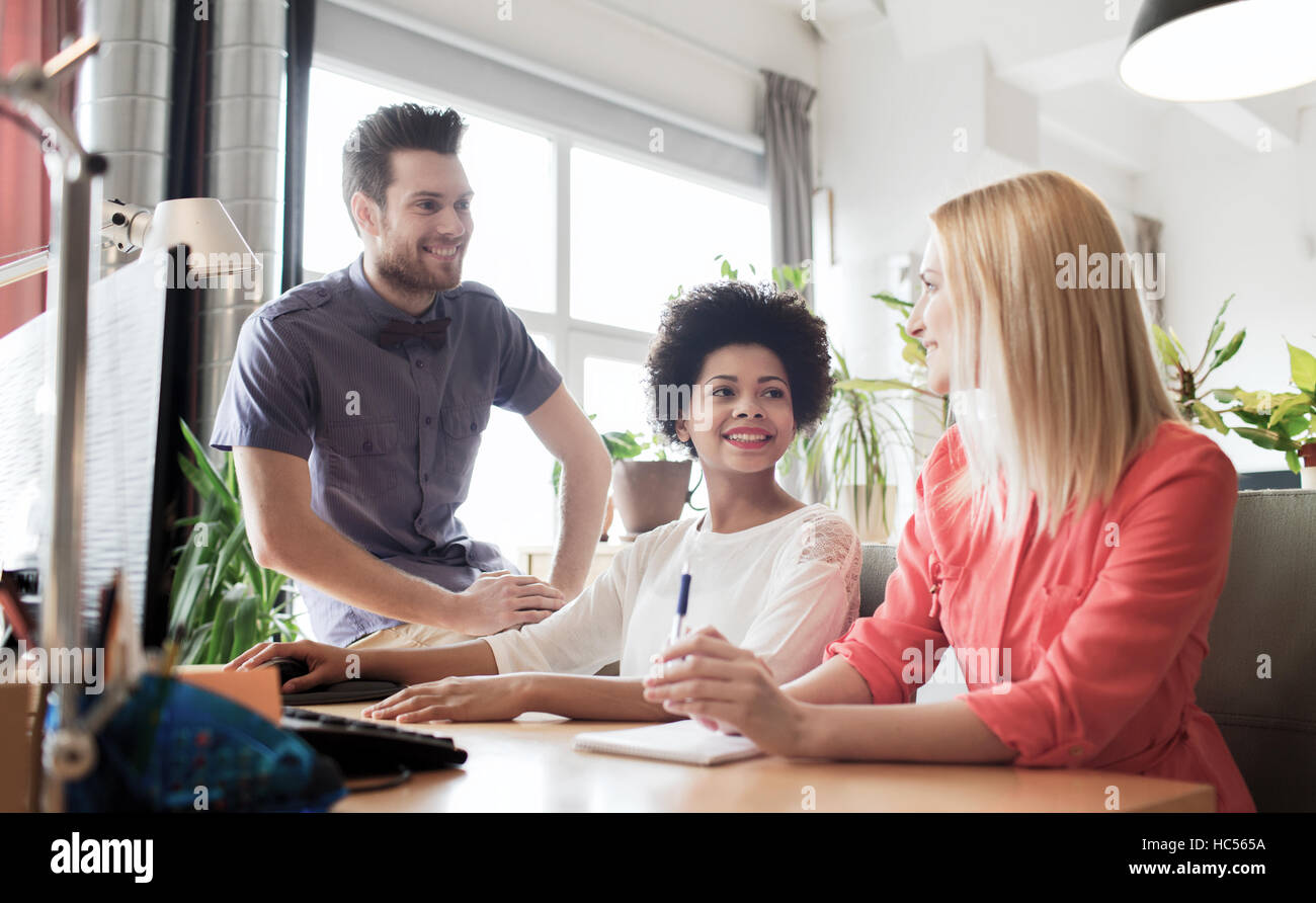 Group happy colleagues communicating hi-res stock photography and ...