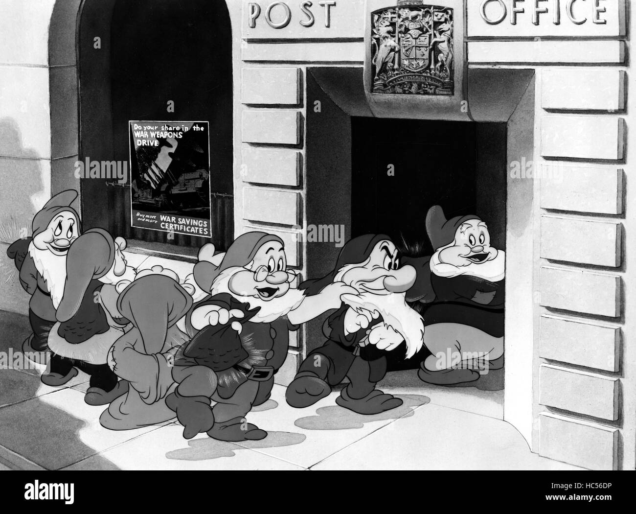 SEVEN WISE DWARFS, Bashful, Dopey (3rd from left), Doc, Grumpy, Happy ...