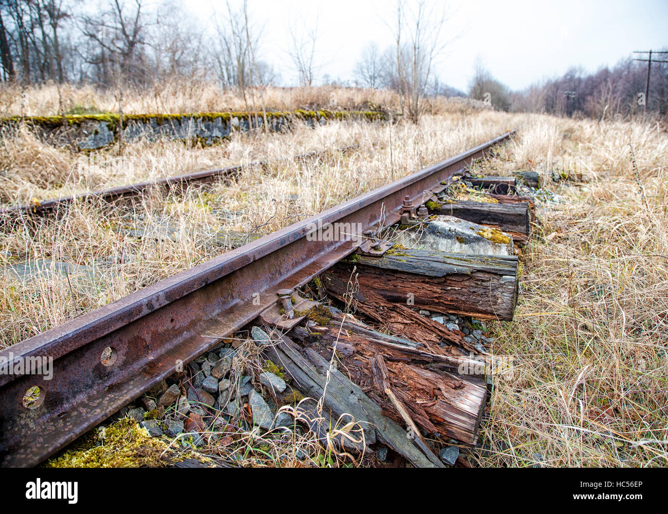 Old railroad track wooden hi-res stock photography and images - Alamy