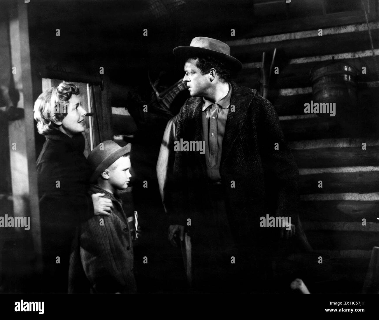 SHANE, from left, Jean Arthur, Brandon de Wilde, Van Heflin, 1953 Stock ...