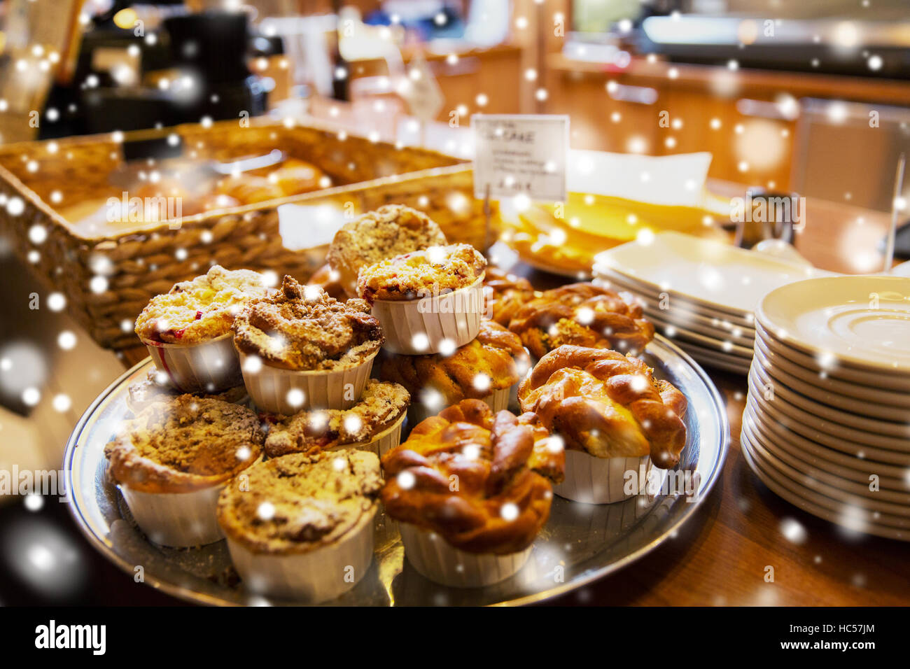 buns and cakes at cafe or bakery Stock Photo - Alamy