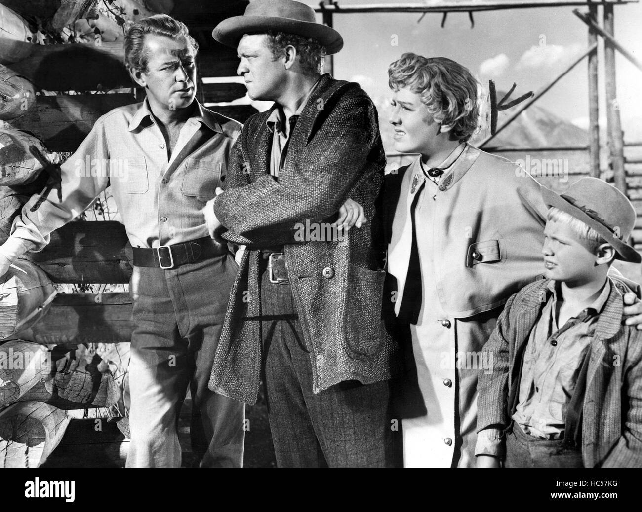 SHANE, Alan Ladd, Van Heflin, Jean Arthur, Brandon de Wilde, 1953 Stock ...