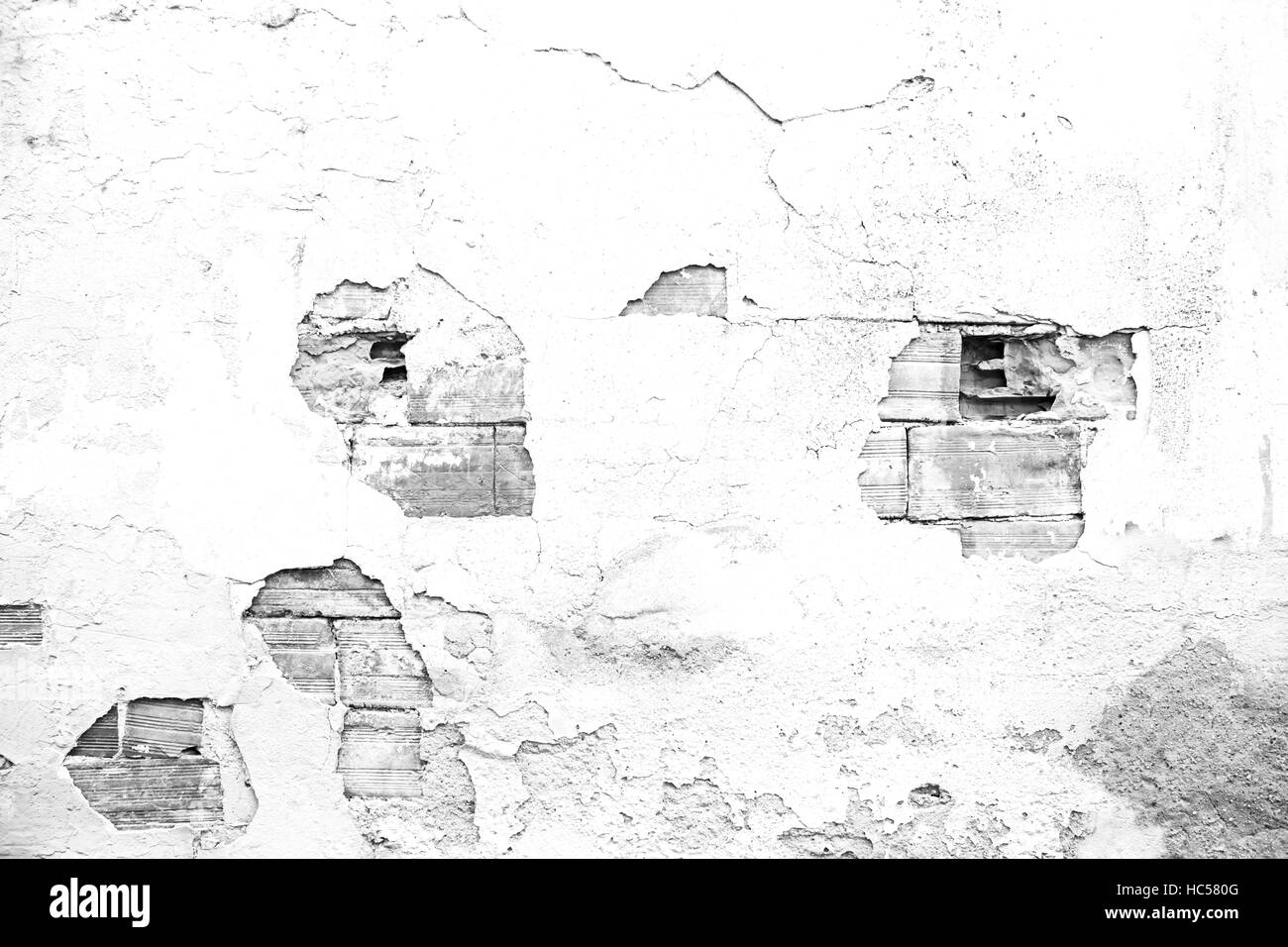 Broken brick wall urban building, construction Stock Photo - Alamy