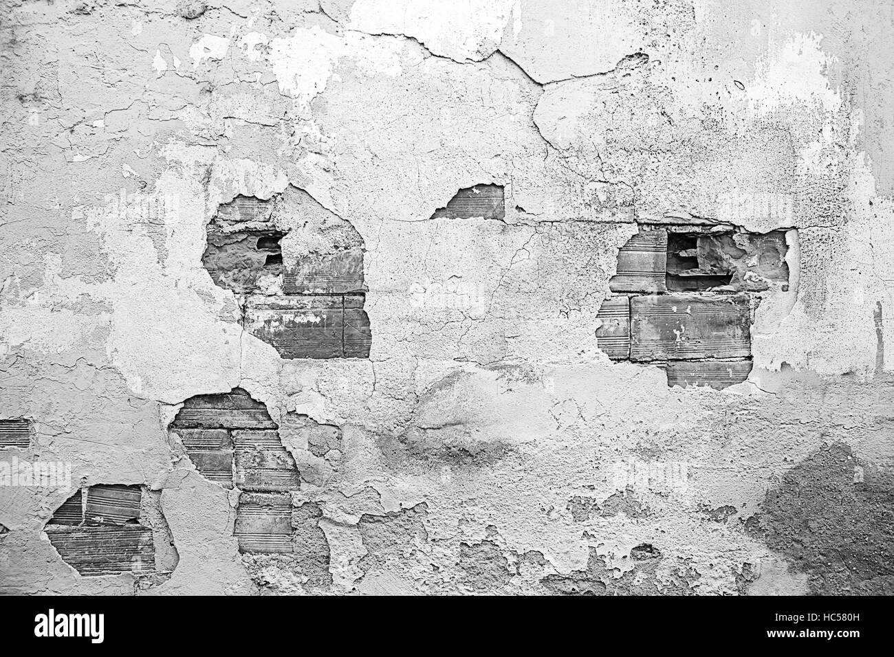 Broken brick wall urban building, construction Stock Photo - Alamy