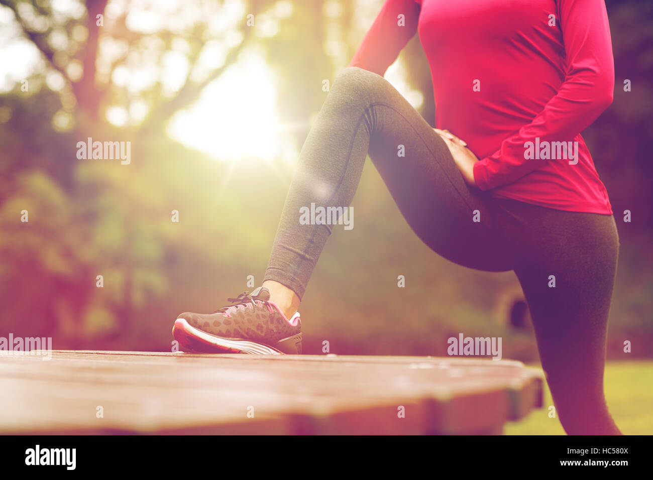 Girl stretching feet hi-res stock photography and images - Alamy
