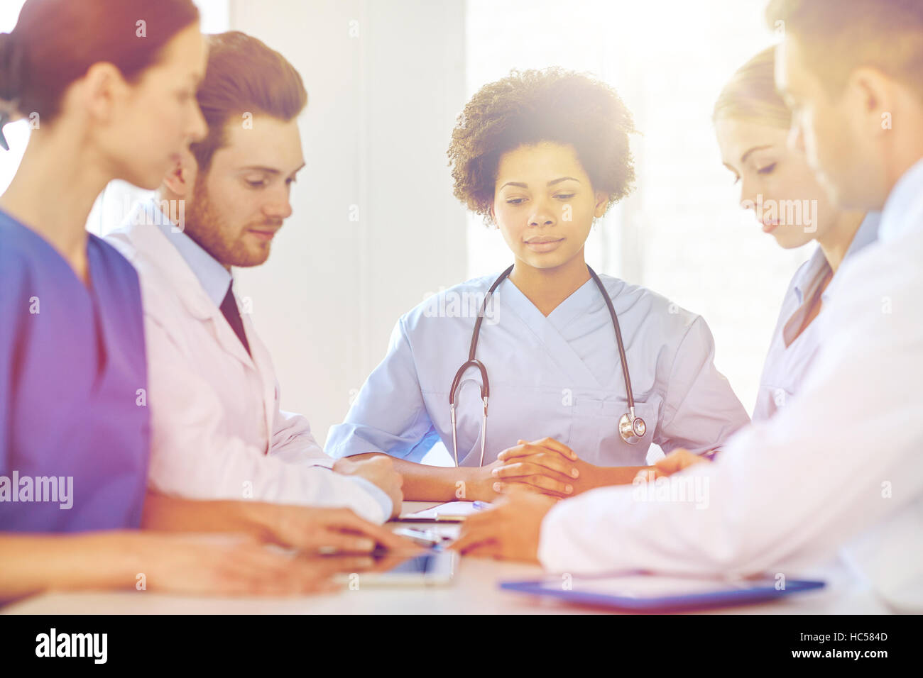 group of happy doctors meeting at hospital office Stock Photo - Alamy