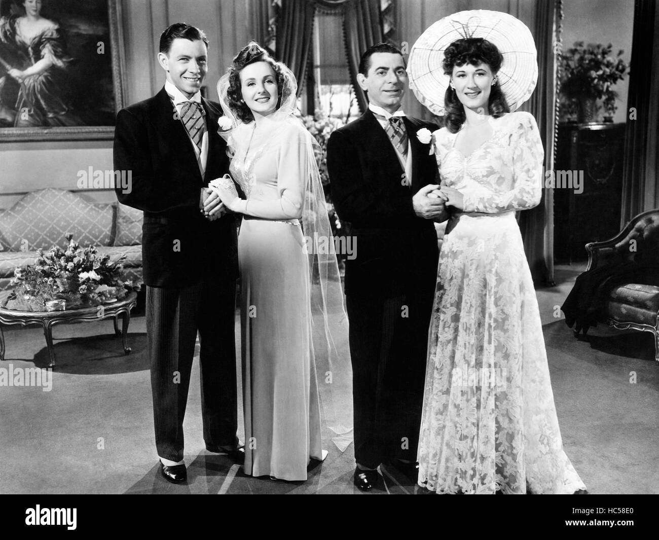 SHOW BUSINESS, from left: George Murphy, Constance Moore, Eddie Cantor ...