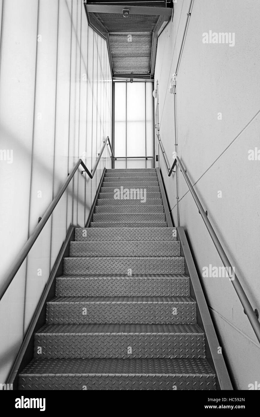 Stairs inside white and metal hospital, construction Stock Photo - Alamy