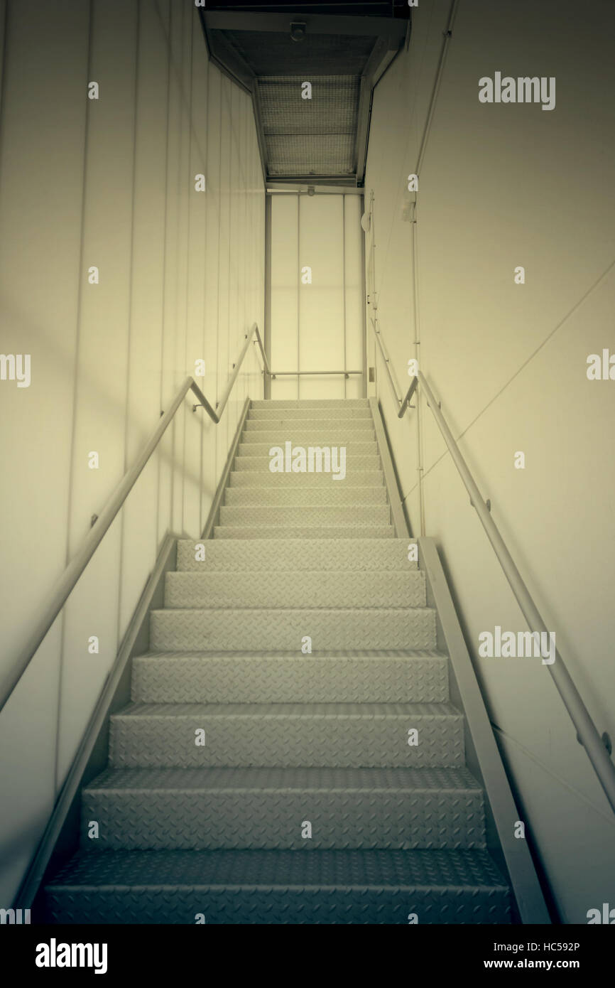 Stairs inside white and metal hospital, construction Stock Photo - Alamy