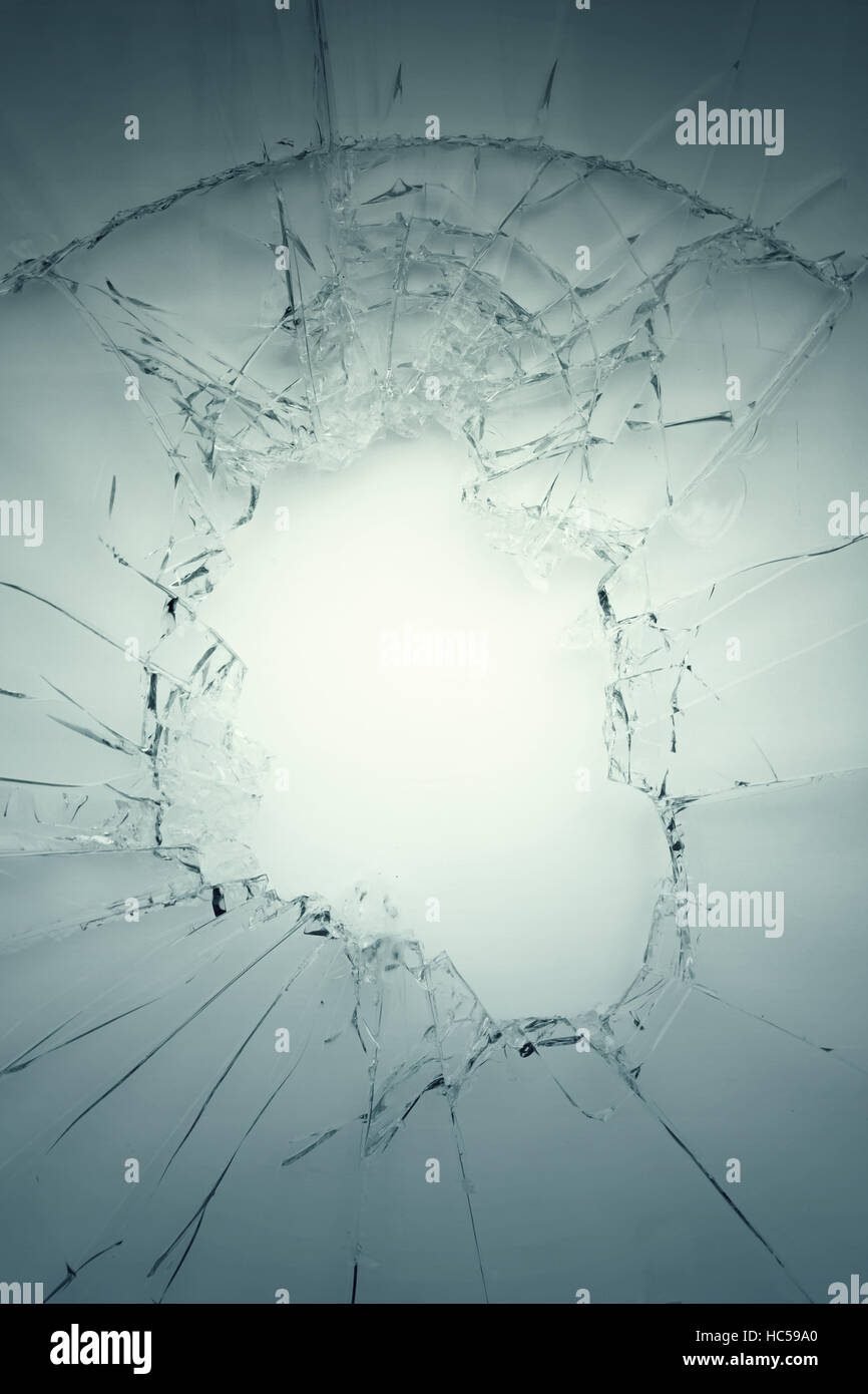 Window glass broken hole, construction and vandalism Stock Photo - Alamy