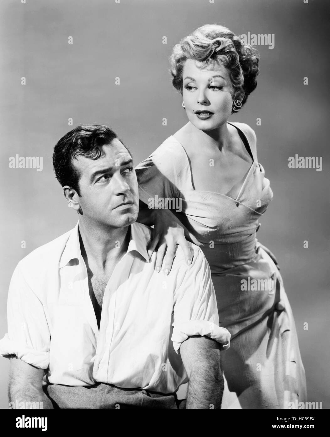 SLIGHTLY SCARLET, from left, John Payne, Arlene Dahl, 1956 Stock Photo ...