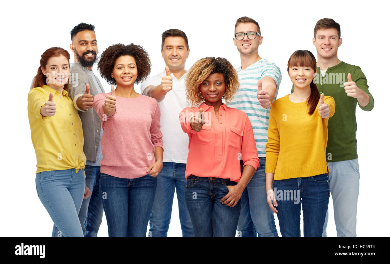 international group of people showing thumbs up Stock Photo - Alamy