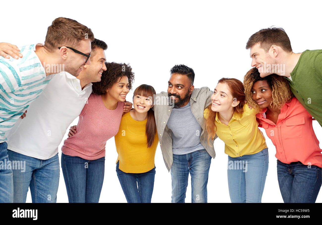 international group of happy smiling people Stock Photo - Alamy