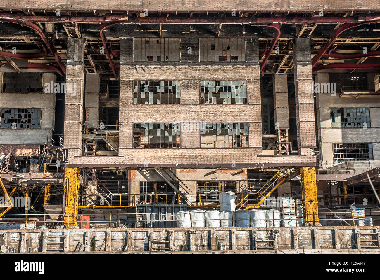 Detail of an Industrial chemical plant that produced soda ash. Brunner ...