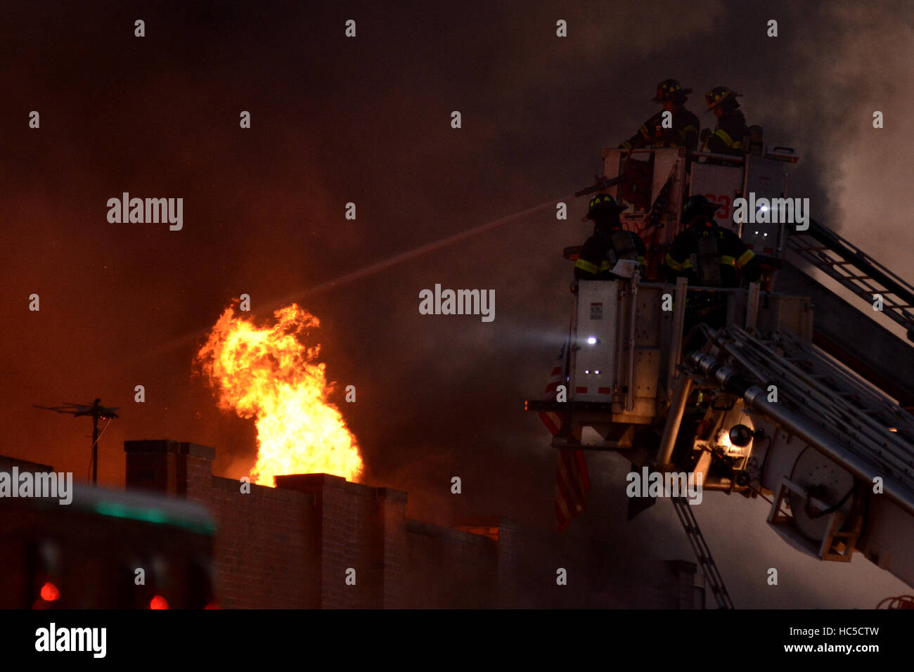 A five-alarm fire burned through a woodworking factory in Sunnyside ...