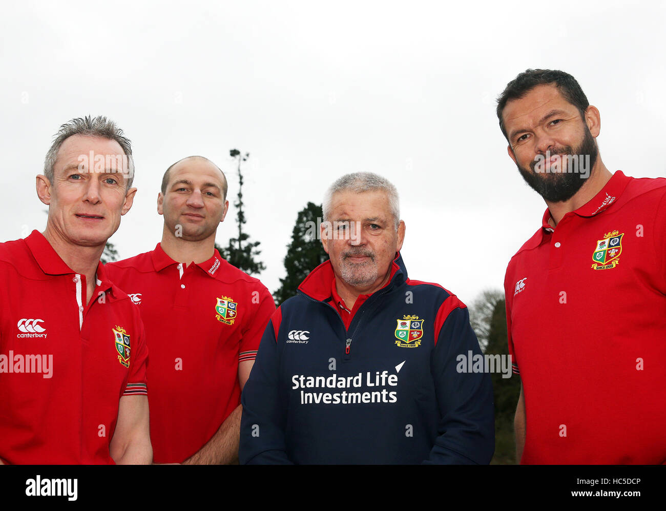Warren Gatland (second right) with members of his coaching staff (from left to right) Rob Howley ...