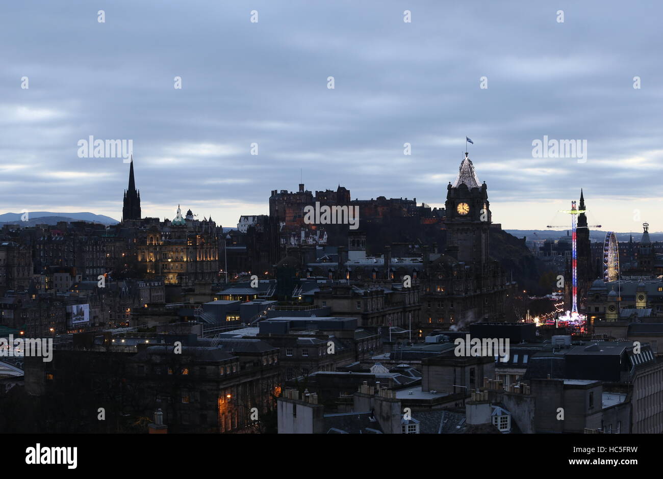 Edinburgh cityscape dusk scotland december hi-res stock photography and ...