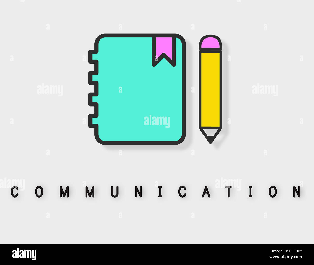 Notebook Pencil Write Communication Graphic Concept Stock Photo - Alamy