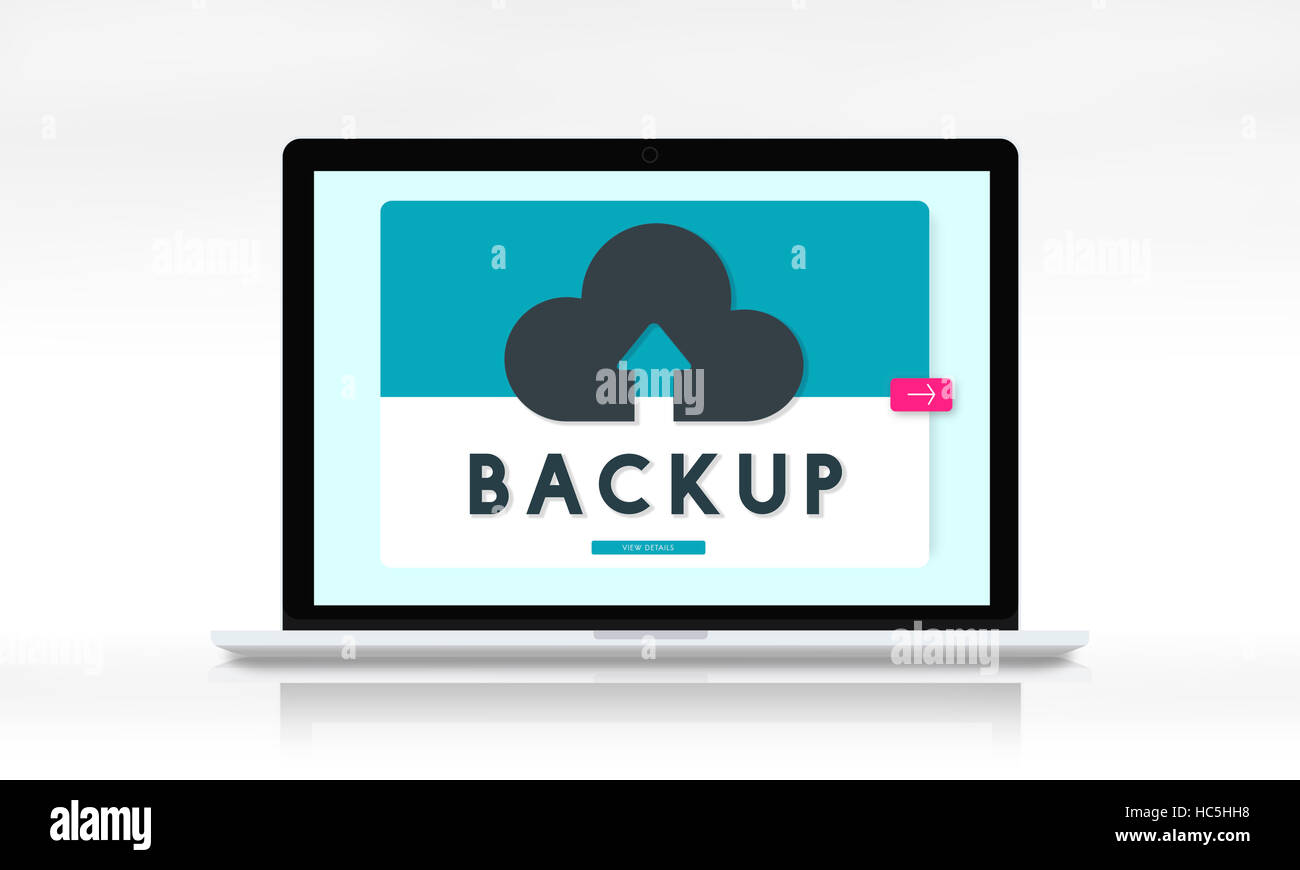Cloud Backup Upload Transfer Sync Graphic Concept Stock Photo - Alamy