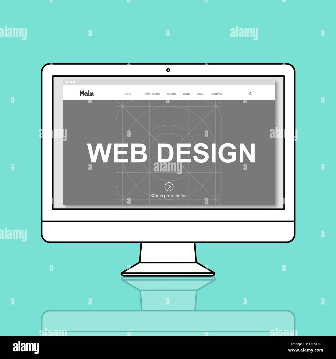 Web Design Media Page Concept Stock Photo - Alamy