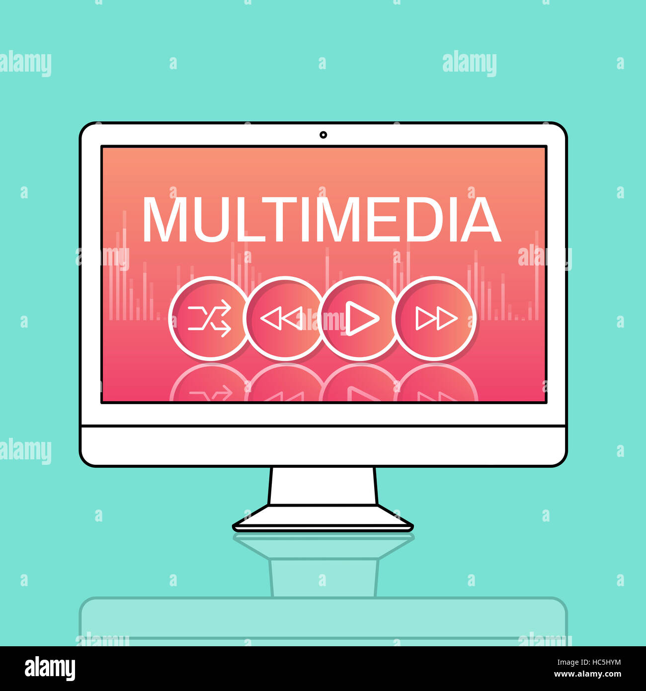 Multimedia Buttons Icons Interface Concept Stock Photo - Alamy