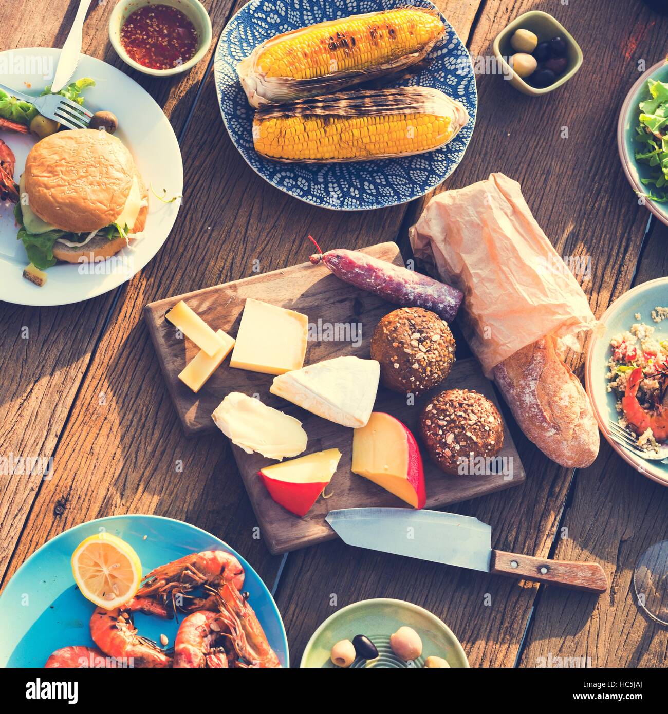 Dinner Table Food Outdoors Concept Stock Photo - Alamy