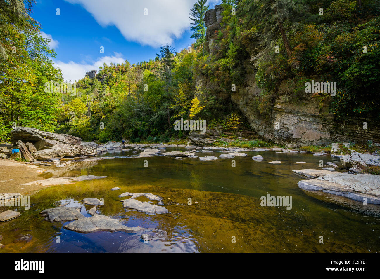 The Linville River below Linville Falls, along the Blue Ridge Parkway ...