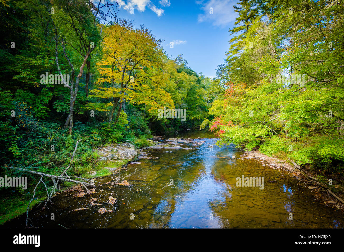 The Linville River near Linville Falls, along the Blue Ridge Parkway in ...