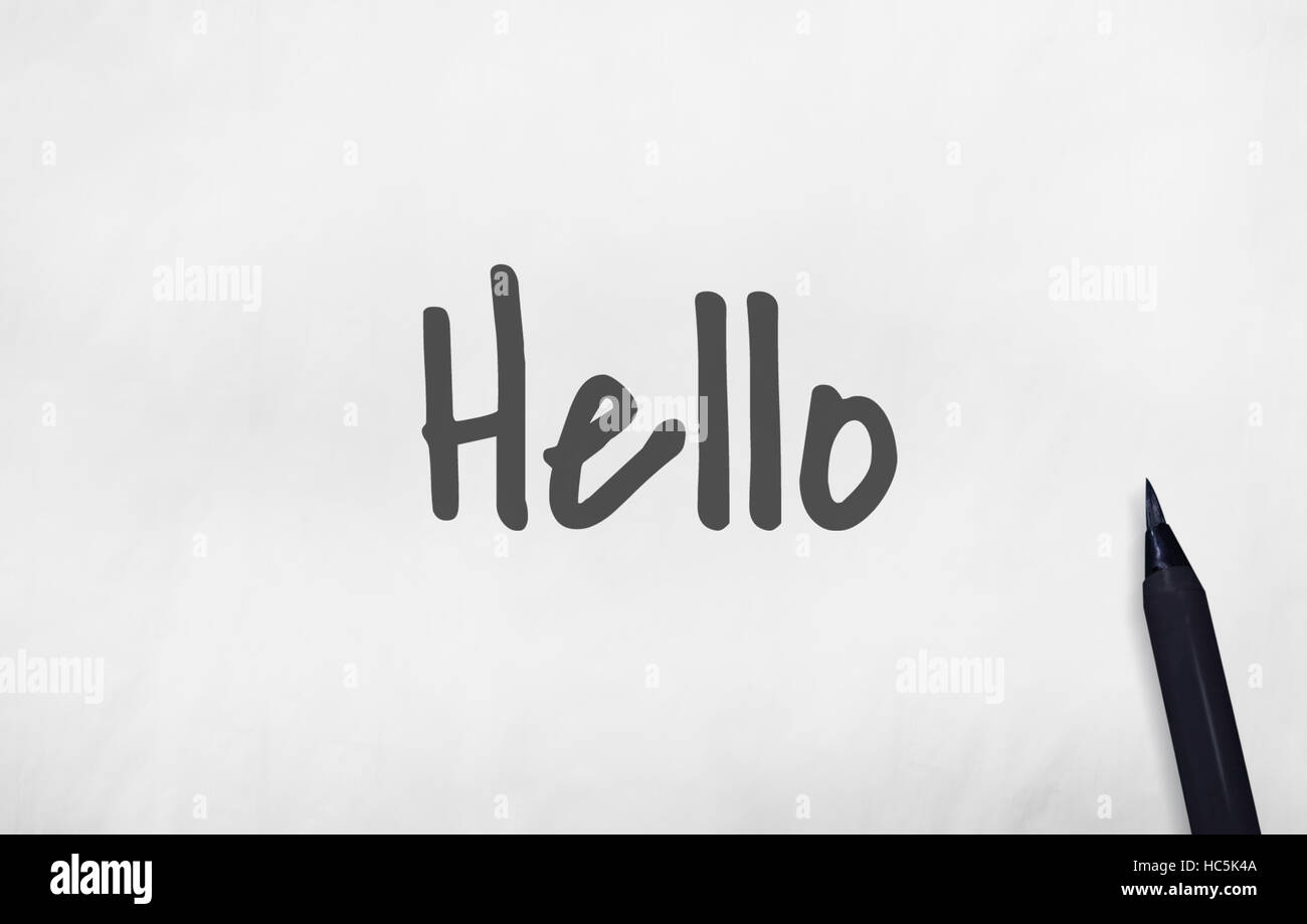 Hello Hi Greeting Expression Communication Concept Stock Photo - Alamy