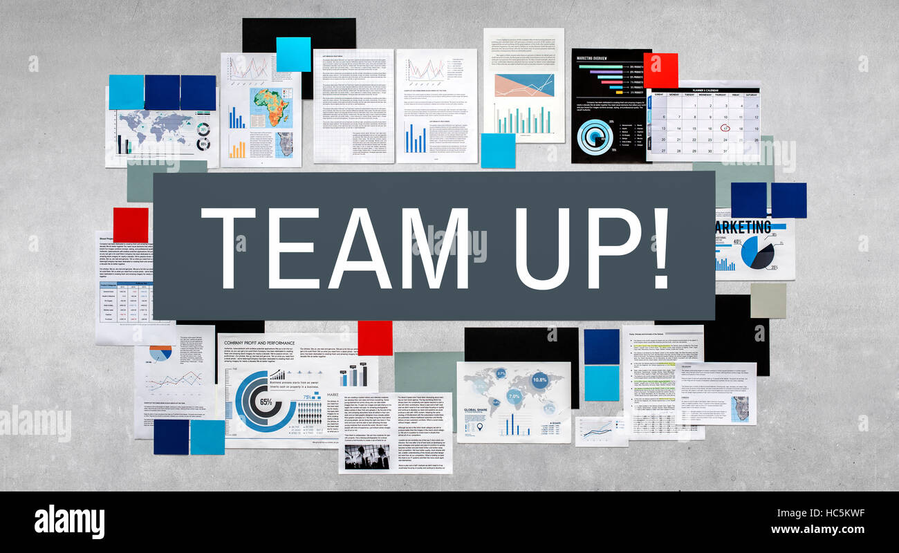 Team Up Teamwork Partnership Collaboration Concept Stock Photo - Alamy