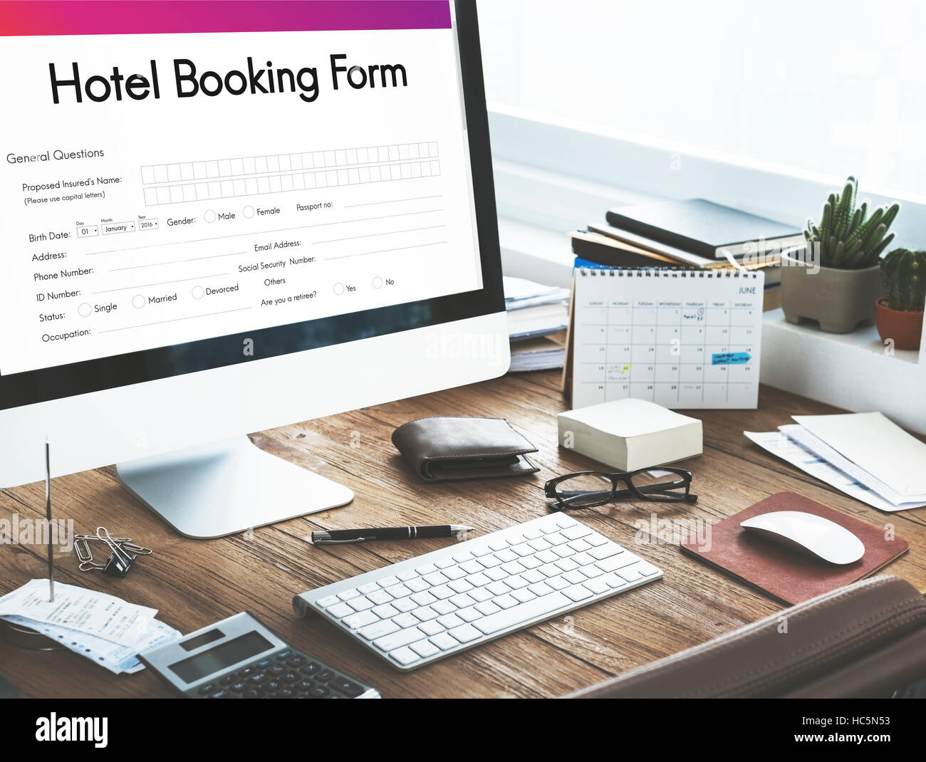 Hotel Booking Reservation Form Concept Stock Photo - Alamy