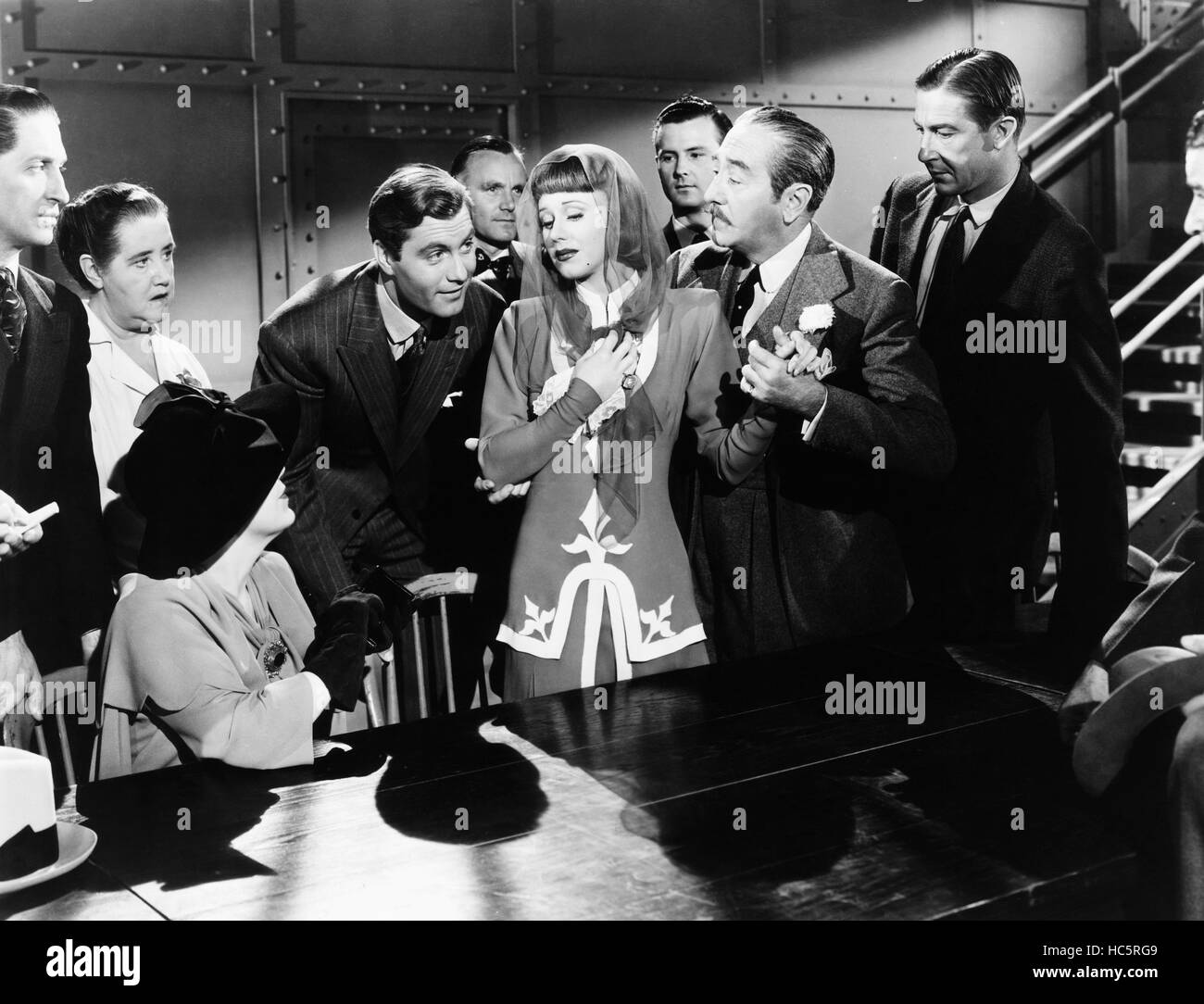 ROXIE HART, from left, Sara Allgood, George Montgomery, Ginger Rogers ...