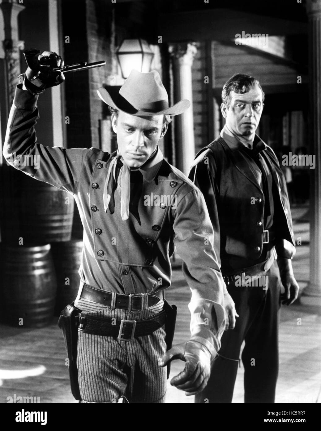 THE ROAD TO DENVER, from left, Skip Homeier, John Payne, 1955 Stock ...