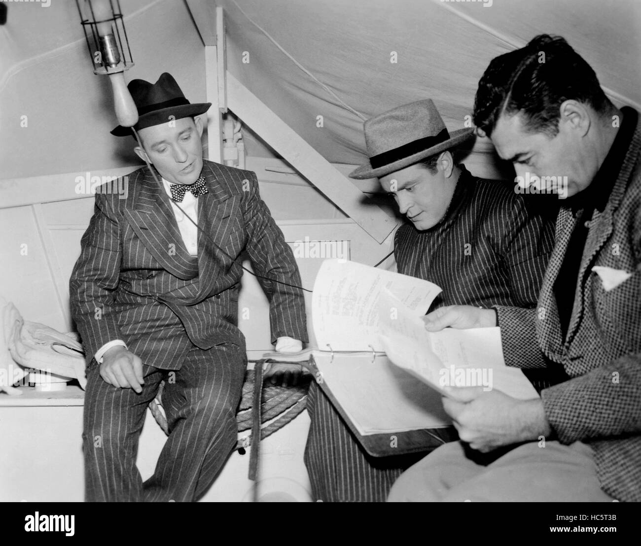ROAD TO RIO, from left, Bing Crosby, Bob Hope, dialogue coach Len ...