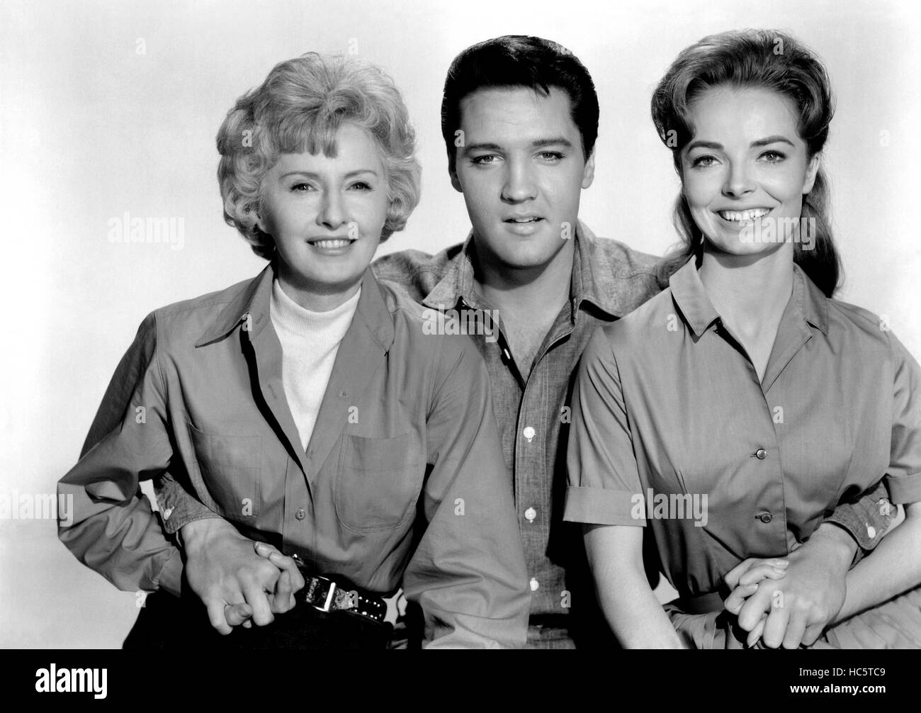 ROUSTABOUT, from left, Barbara Stanwyck, Elvis Presley, Joan Freeman ...