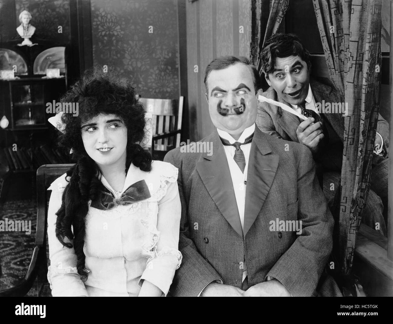 THE RUBE AND THE BARON, left to right, Mabel Normand, Fred Mace, Mack ...