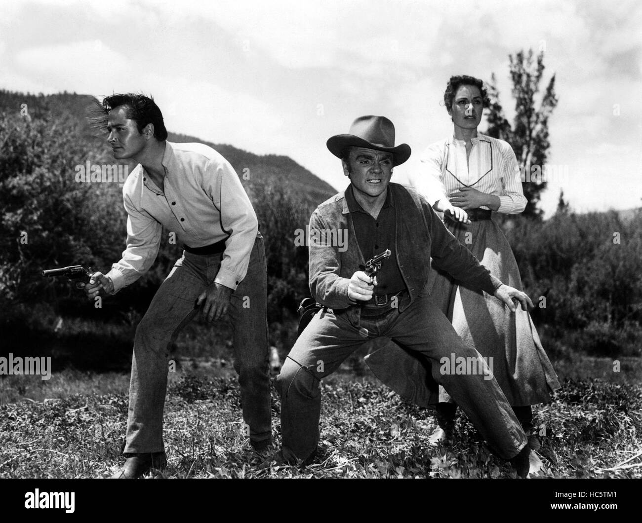 RUN FOR COVER, John Derek, James Cagney, Viveca Lindfors, 1955 Stock ...