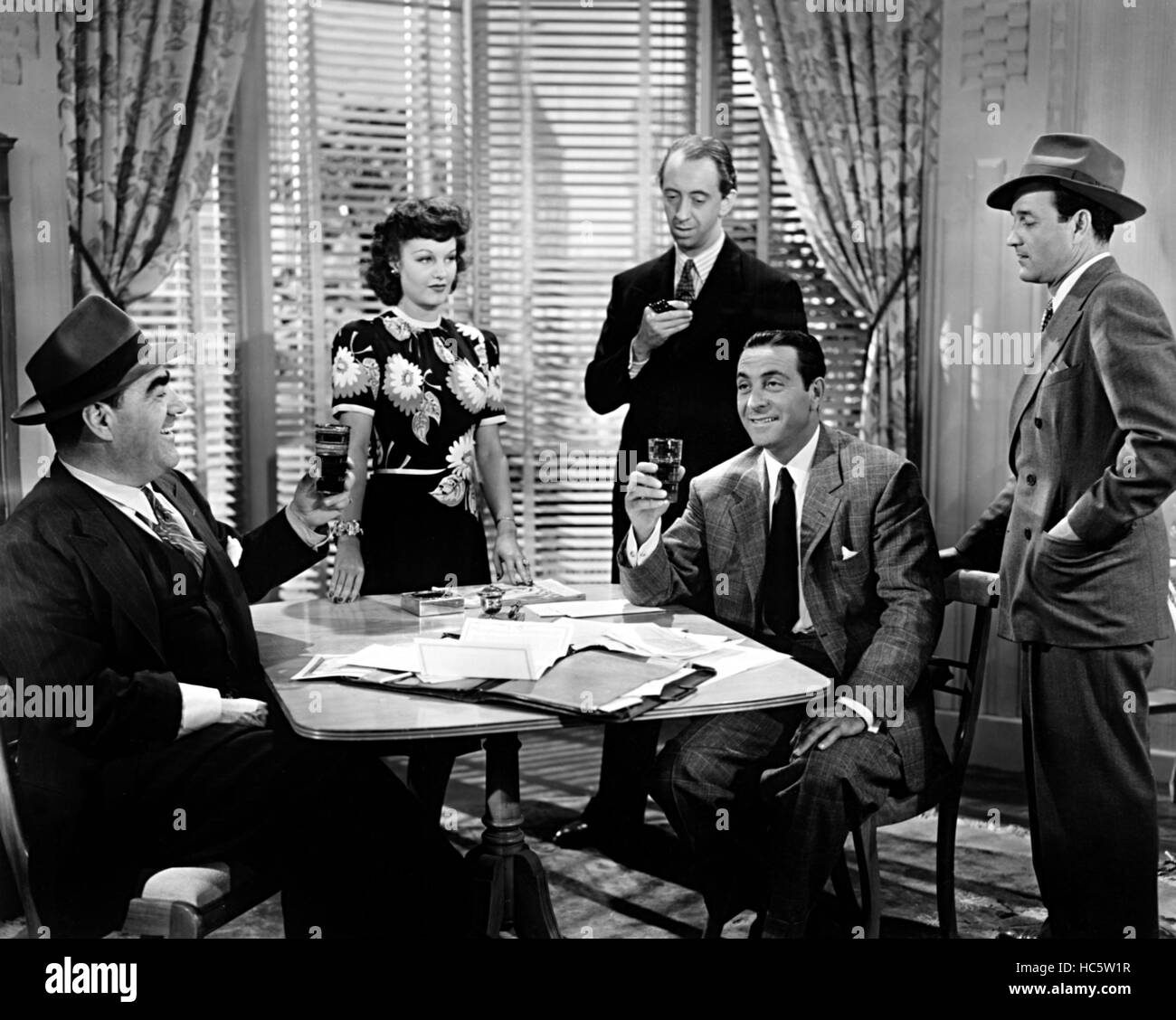 RUBBER RACKETEERS, l-r: Dewey Robinson, Rochelle Hudson, John Abbott ...