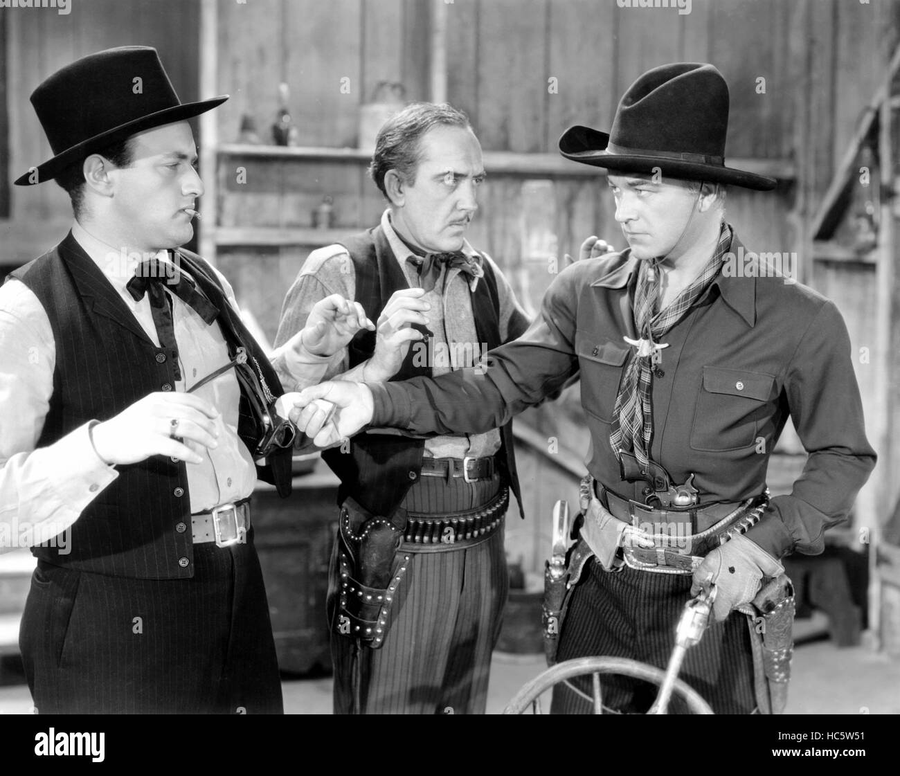 RUSTLERS' VALLEY, from left: Lee J. Cobb, Al Ferguson, William Boyd ...