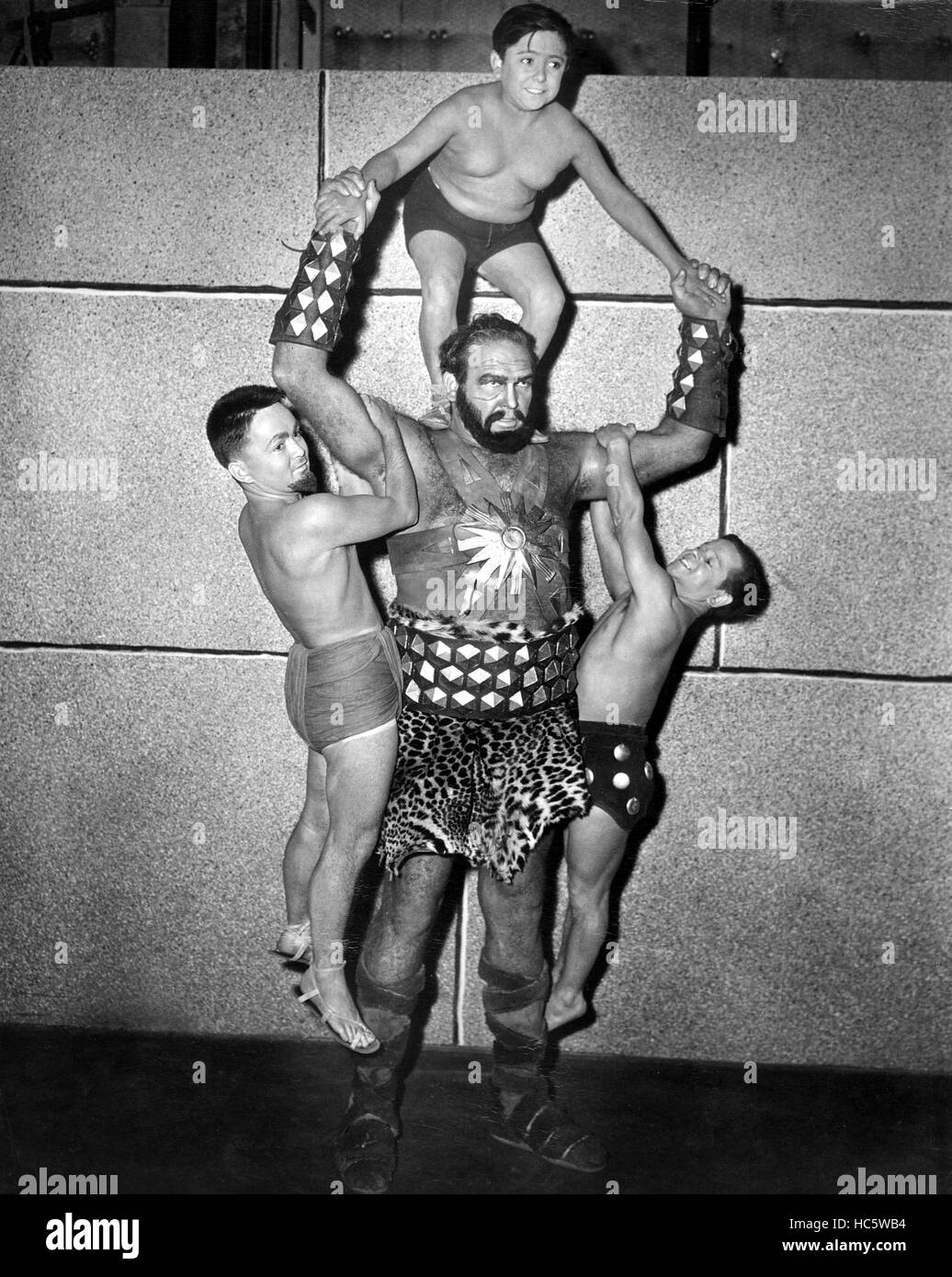 SAMSON AND DELILAH, (Ctr.) Wee Willie Davis, (Top) Jerry Maren, (Bottom ...