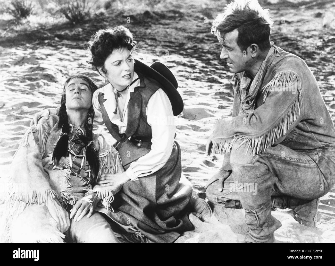 SANTA FE PASSAGE, from left: Irene Tedrow, Faith Domergue, John Payne ...