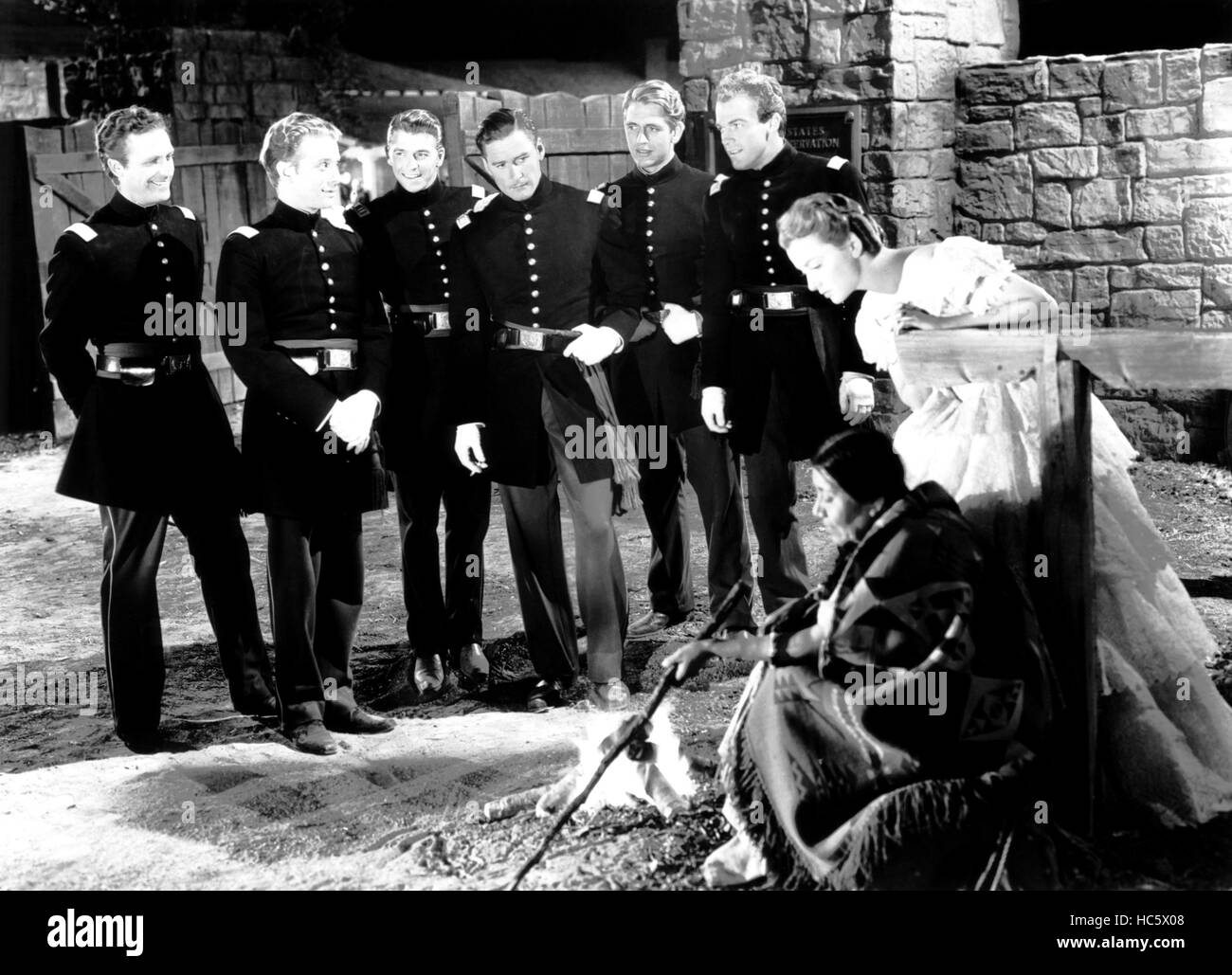 SANTA FE TRAIL, cast includes, from left, David Bruce, Ronald Reagan ...