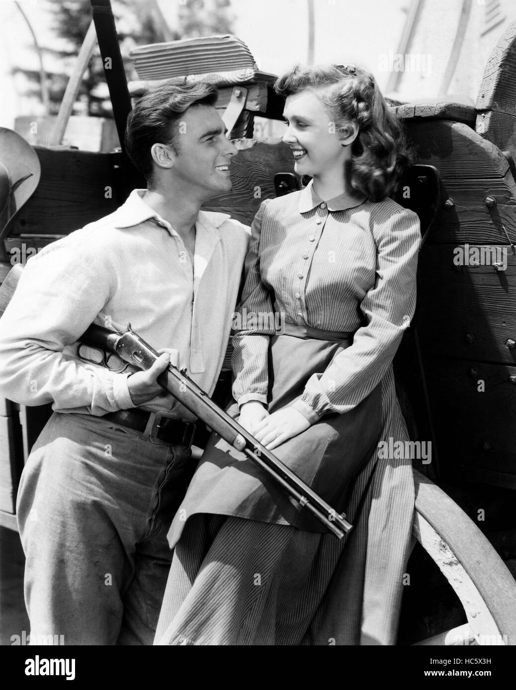 SANTA FE, from left, Jerome Courtland, Allene Roberts, 1951 Stock Photo ...