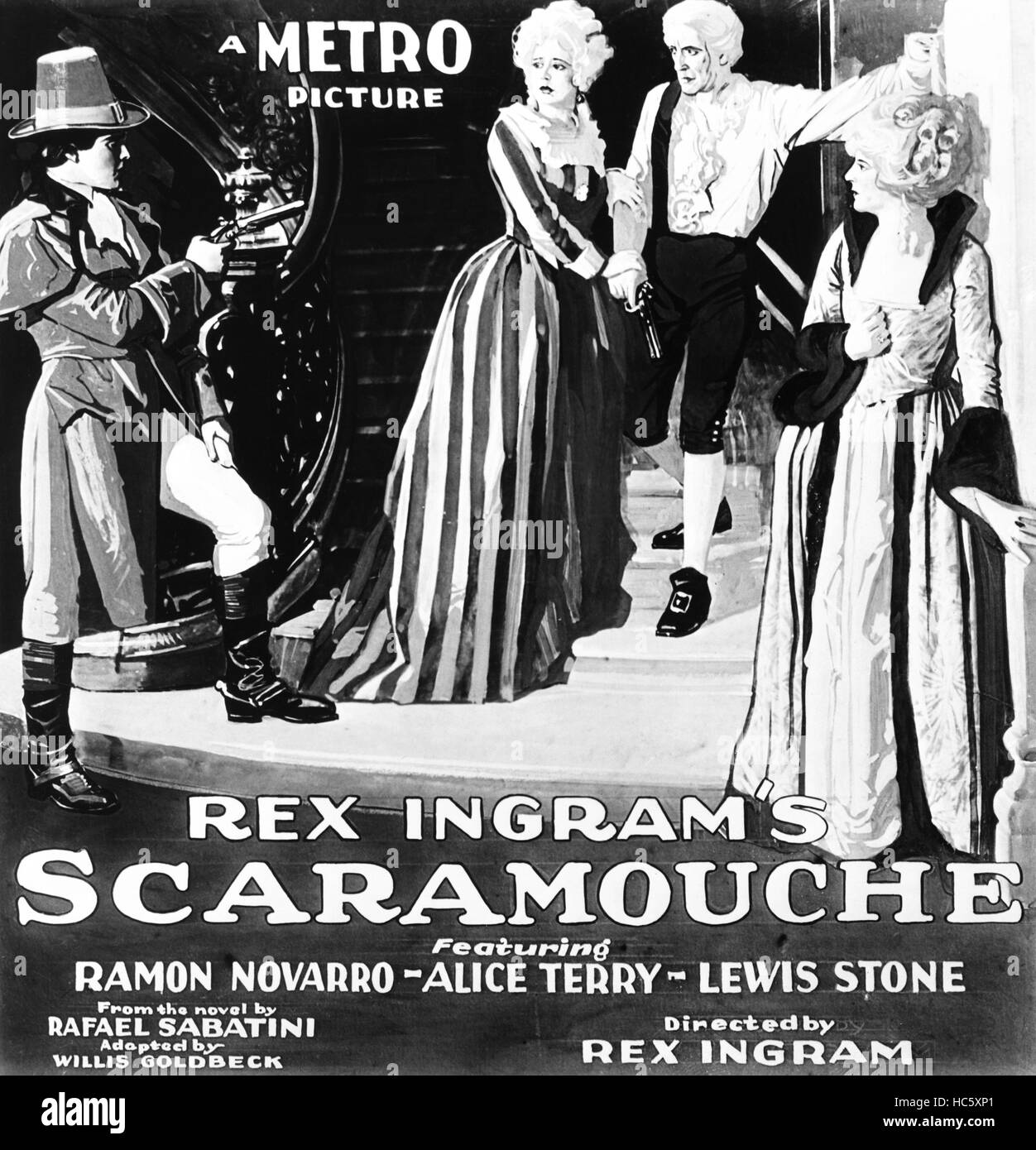 SCARAMOUCHE, US lobbycard, from left: Ramon Novarro, Alice Terry, Lewis ...