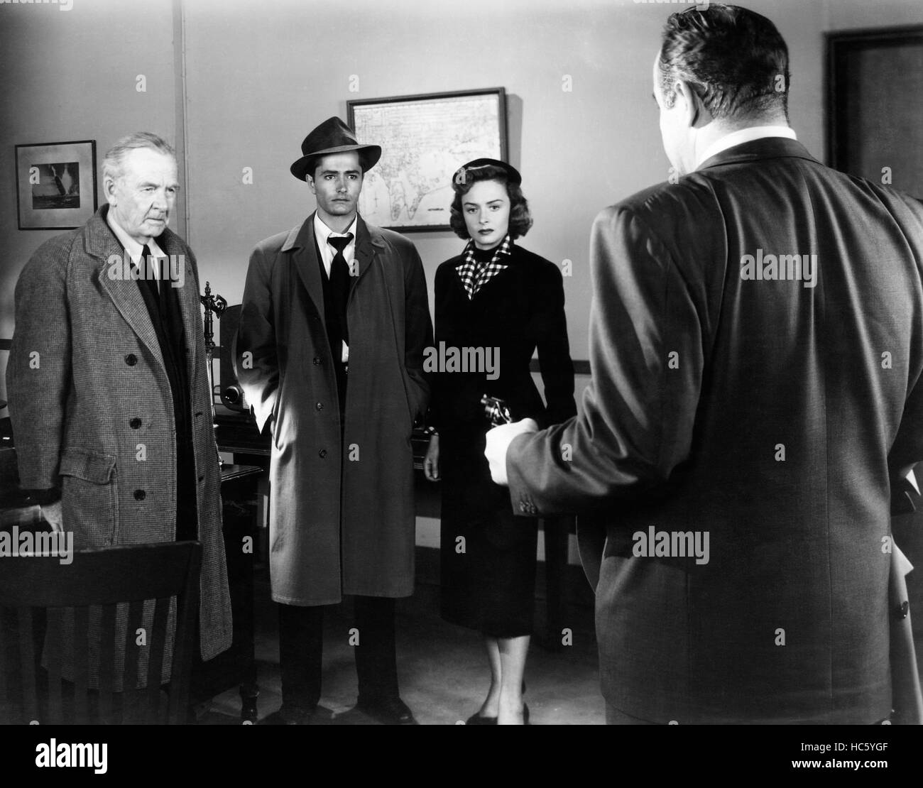 SCANDAL SHEET, John Derek (second to left), Donna Reed, Broderick ...