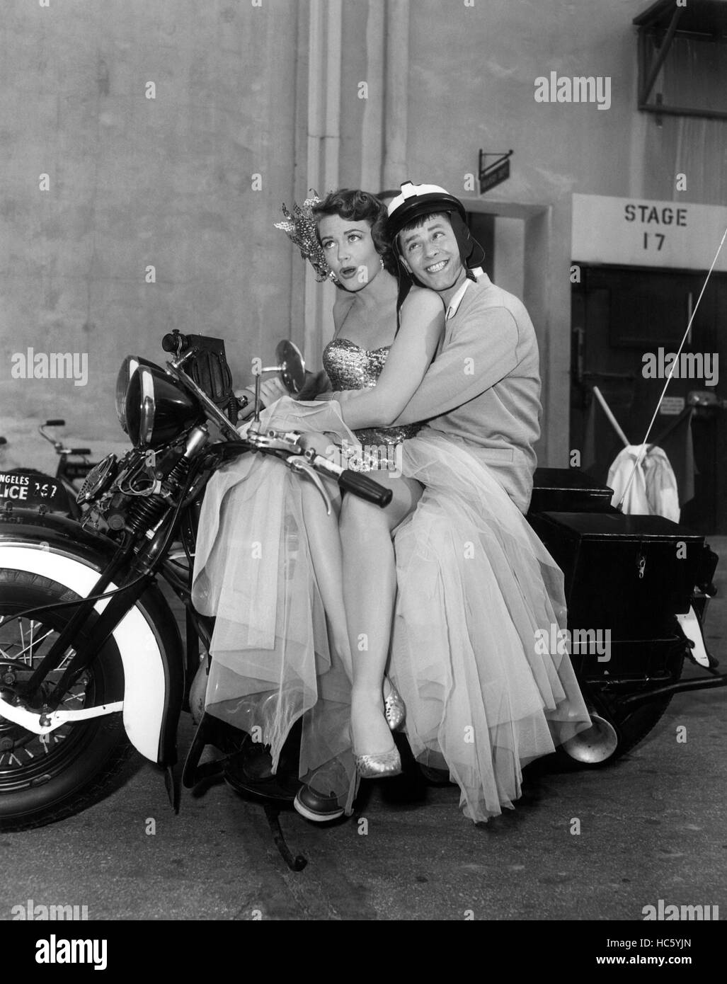SCARED STIFF, Dorothy Malone and Jerry Lewis clown around on set, 1953 ...