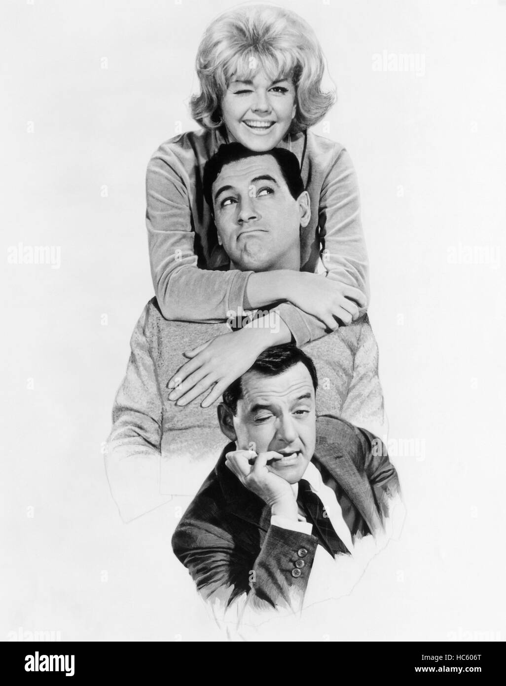 SEND ME NO FLOWERS, (top to bottom), Doris Day, Rock Hudson, Tony ...
