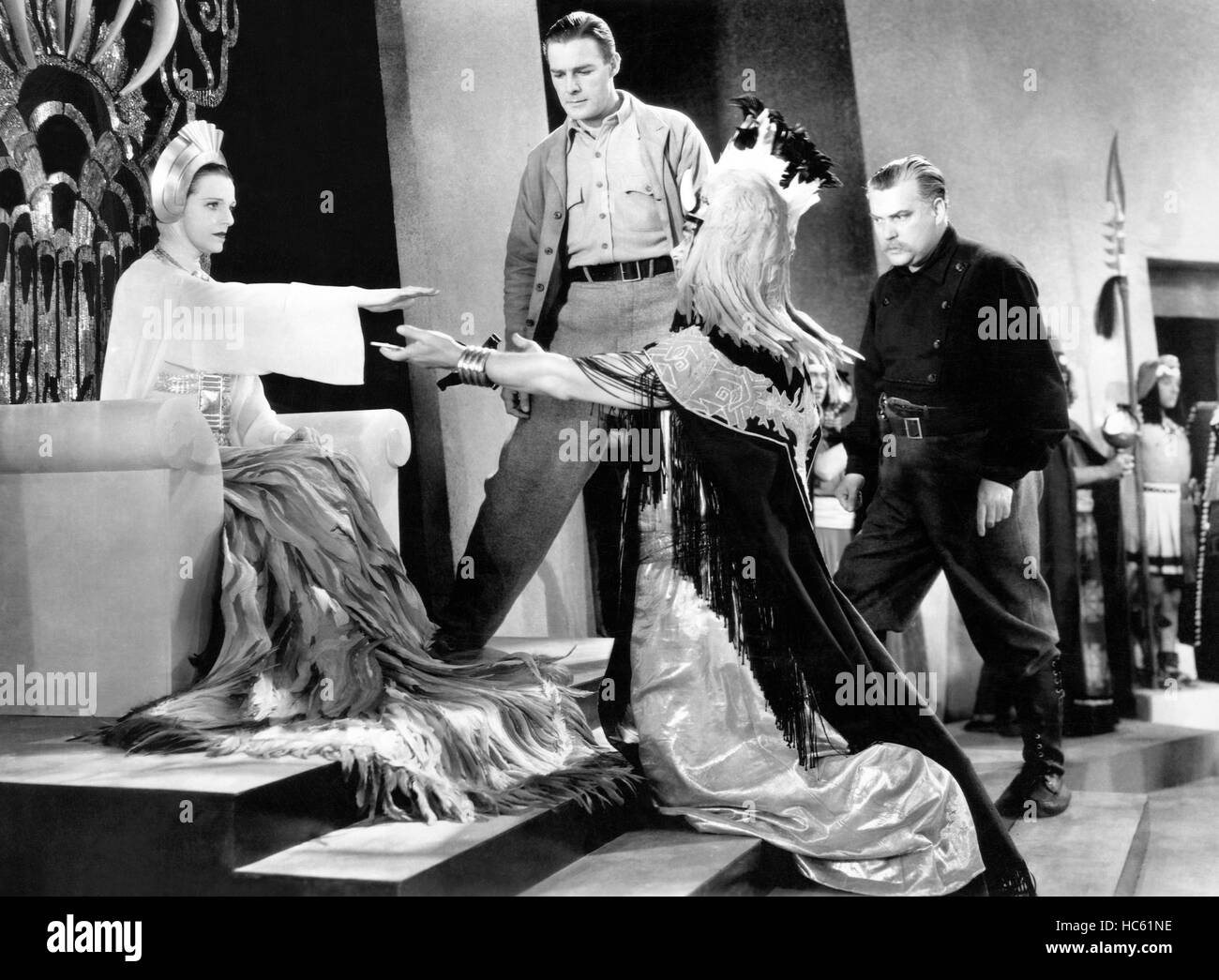 SHE, from left: Helen Gahagan, Randolph Scott, Nigel Bruce, 1935 Stock ...