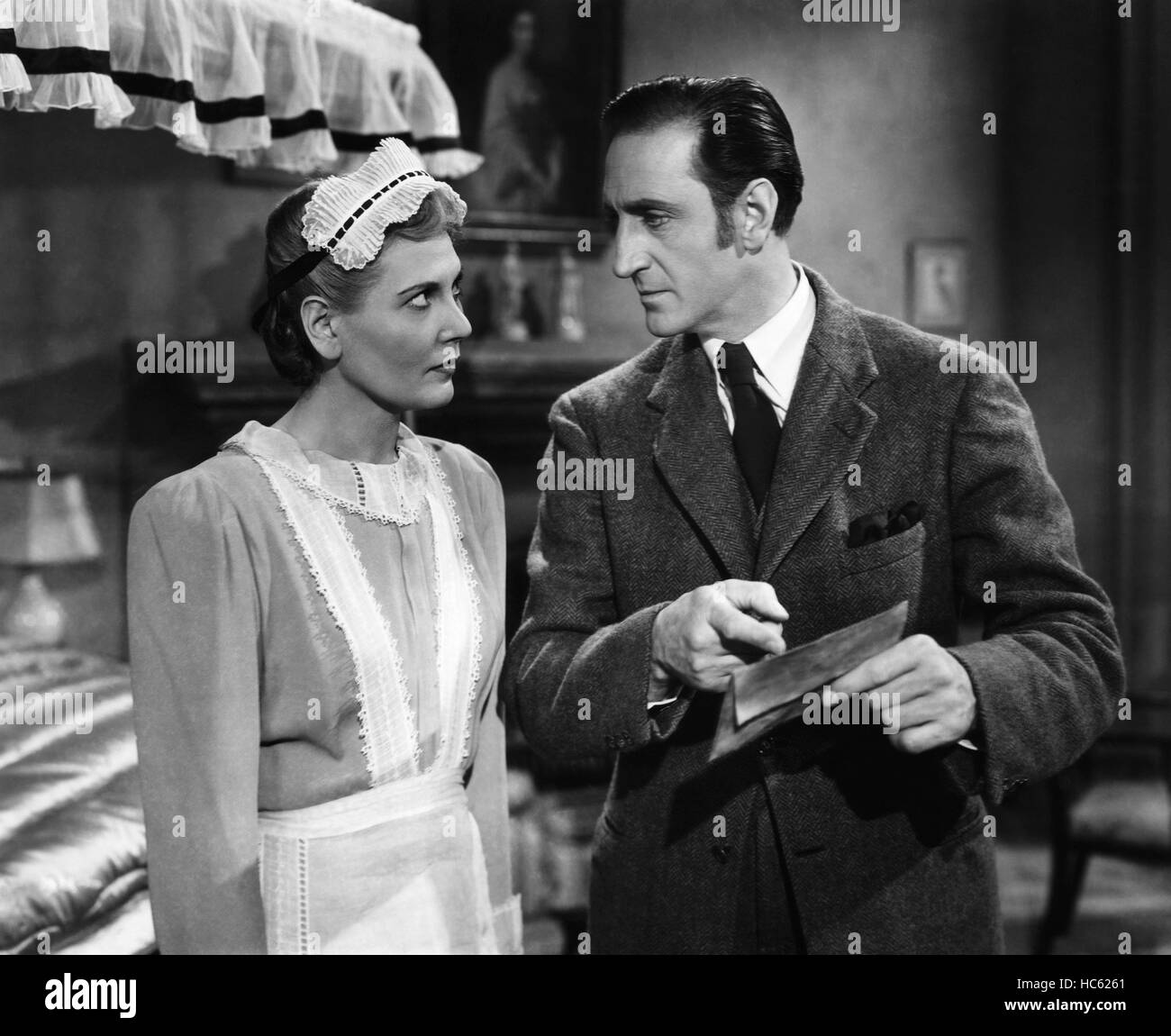 SHERLOCK HOLMES FACES DEATH, Joan Blair, Basil Rathbone, 1943 Stock ...