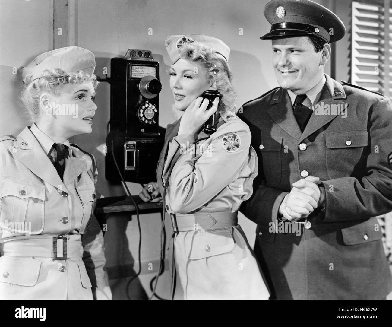 SHE'S IN THE ARMY, from left, Marie Wilson, Veda Ann Borg, Warren Hymer ...